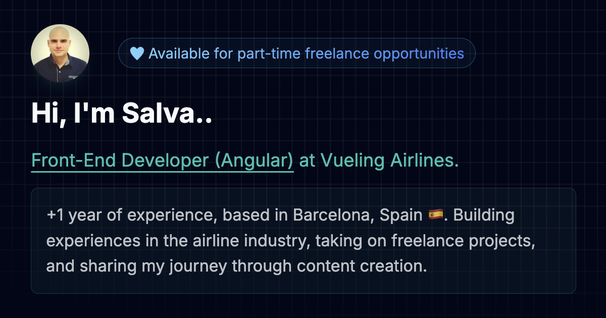 Salvador Jesus | Angular Front-End Developer | Barcelona